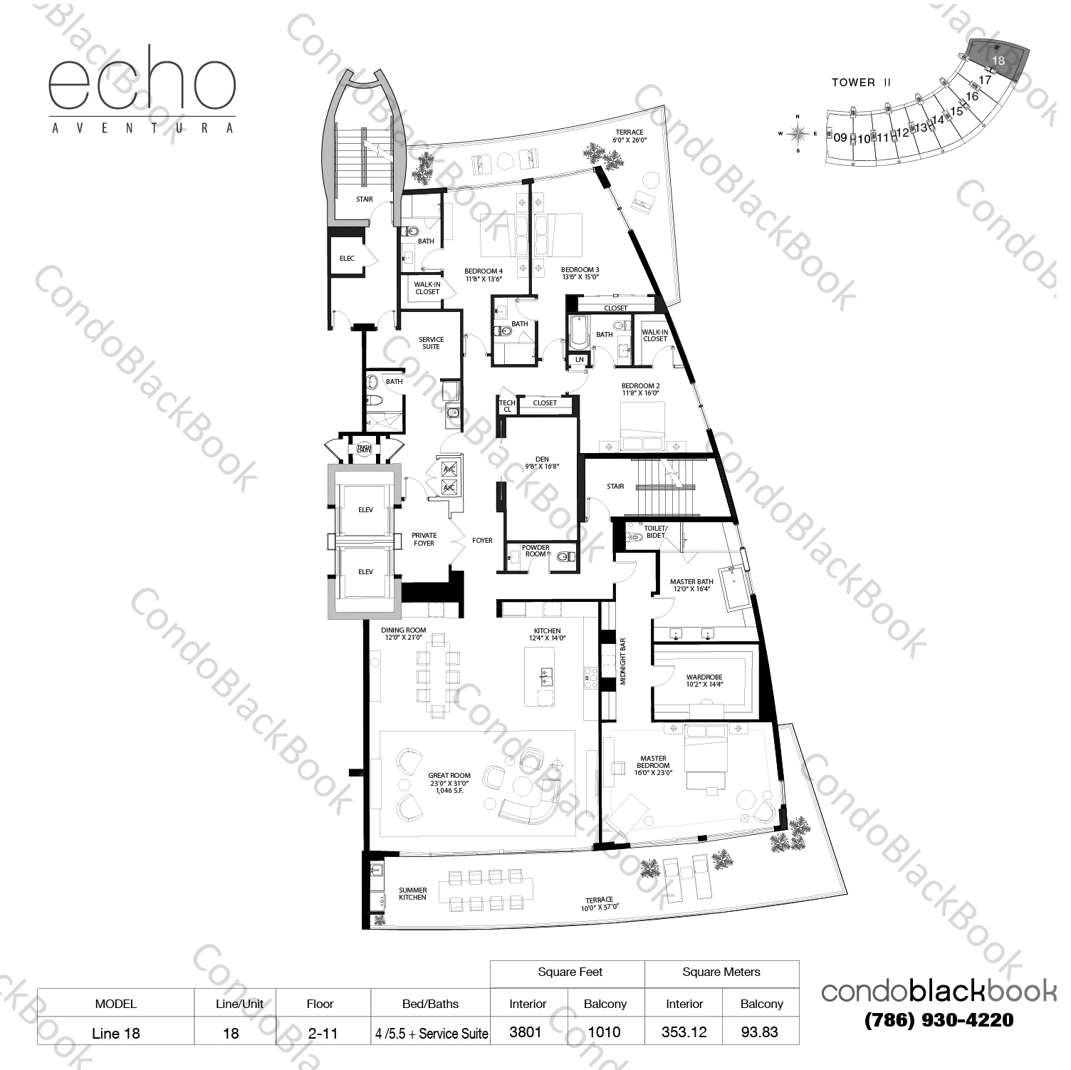 Echo Aventura Unit #UPH18 Condo in Aventura | CondoBlackBook