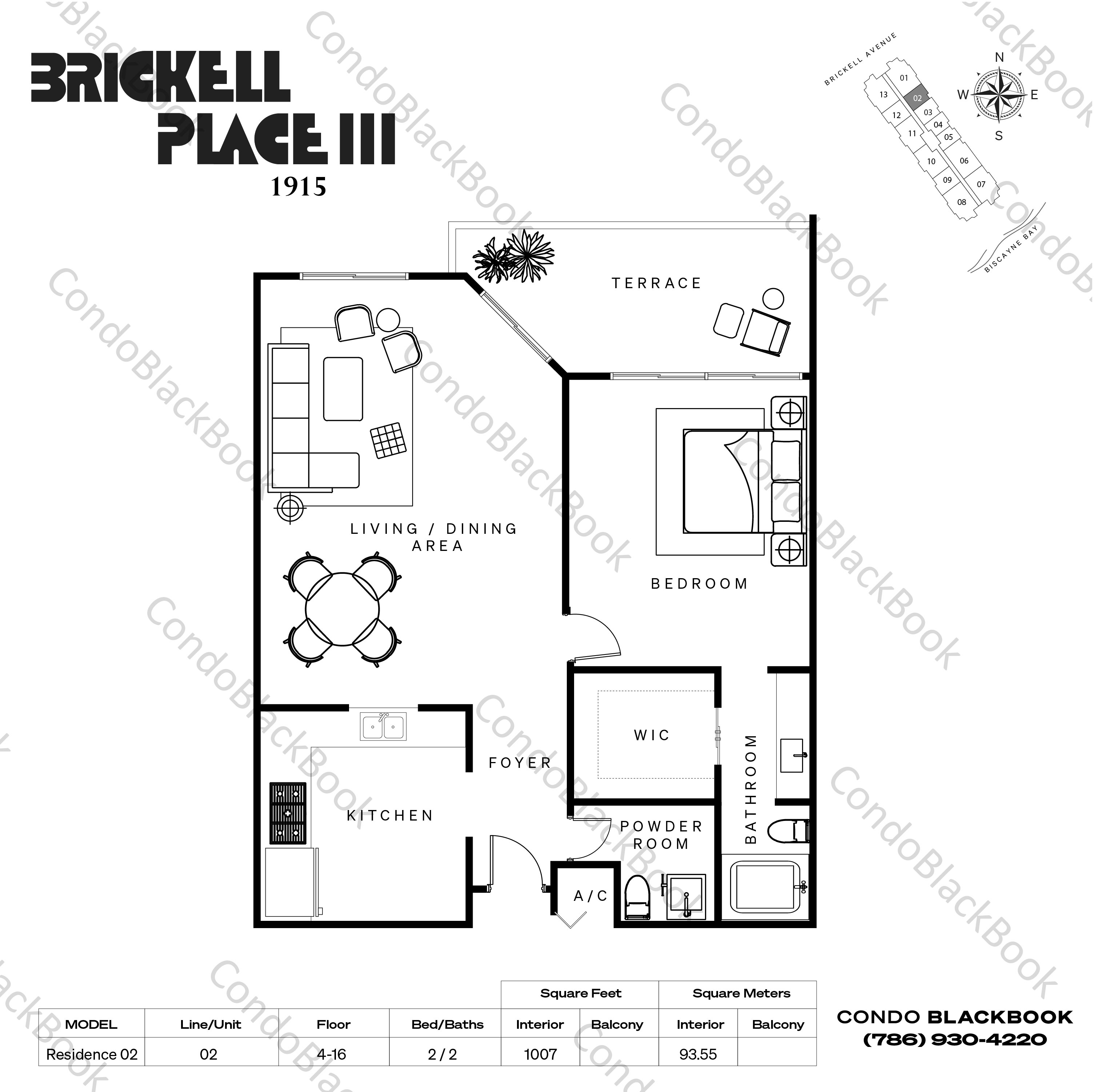 Brickell Place C Unit #C1602 Condo in Brickell - Miami Condos | CondoBlackBook
