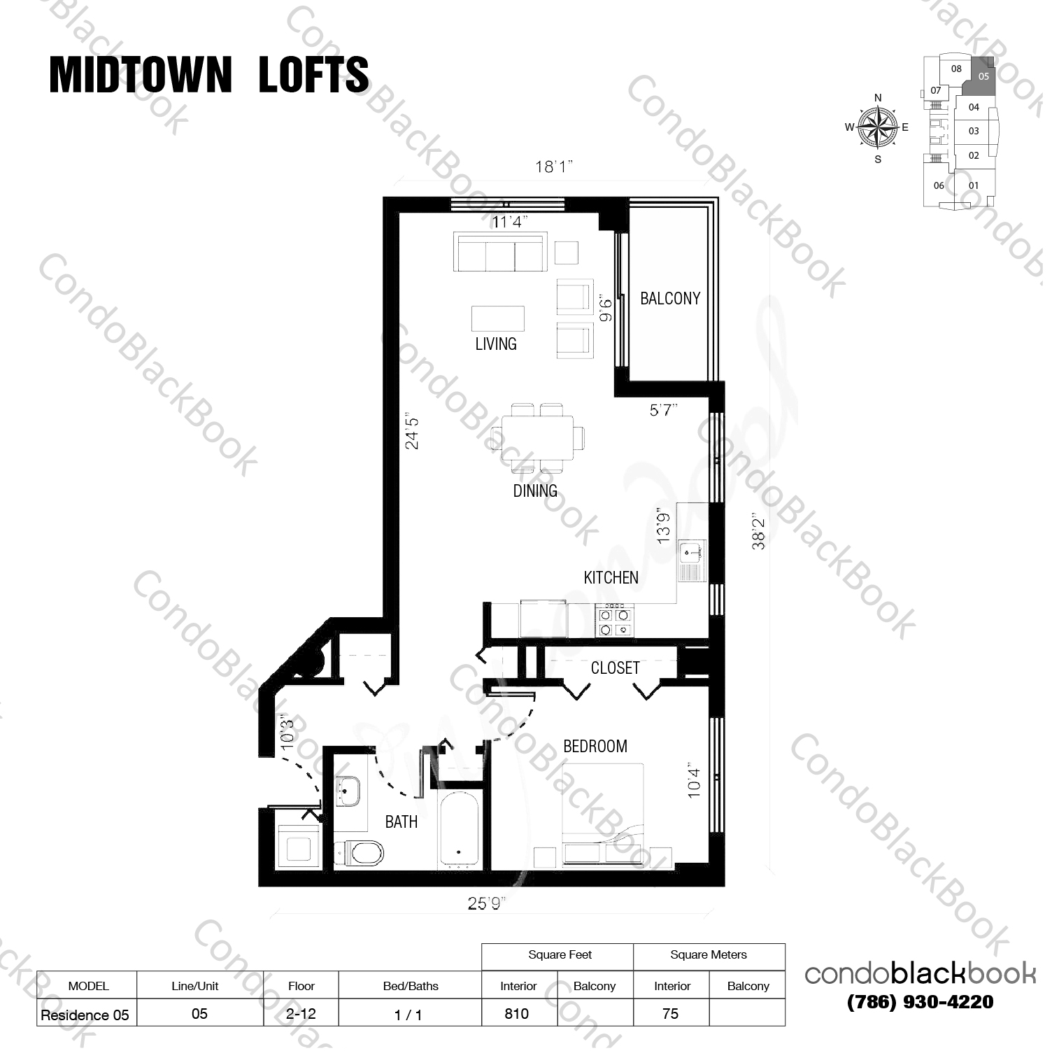 Midtown Lofts Unit #1005 Condo for Rent in Coral Way | CondoBlackBook