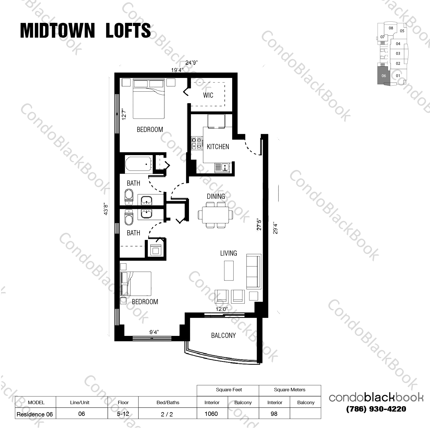 Midtown Lofts Unit #806 Condo in Coral Way | CondoBlackBook