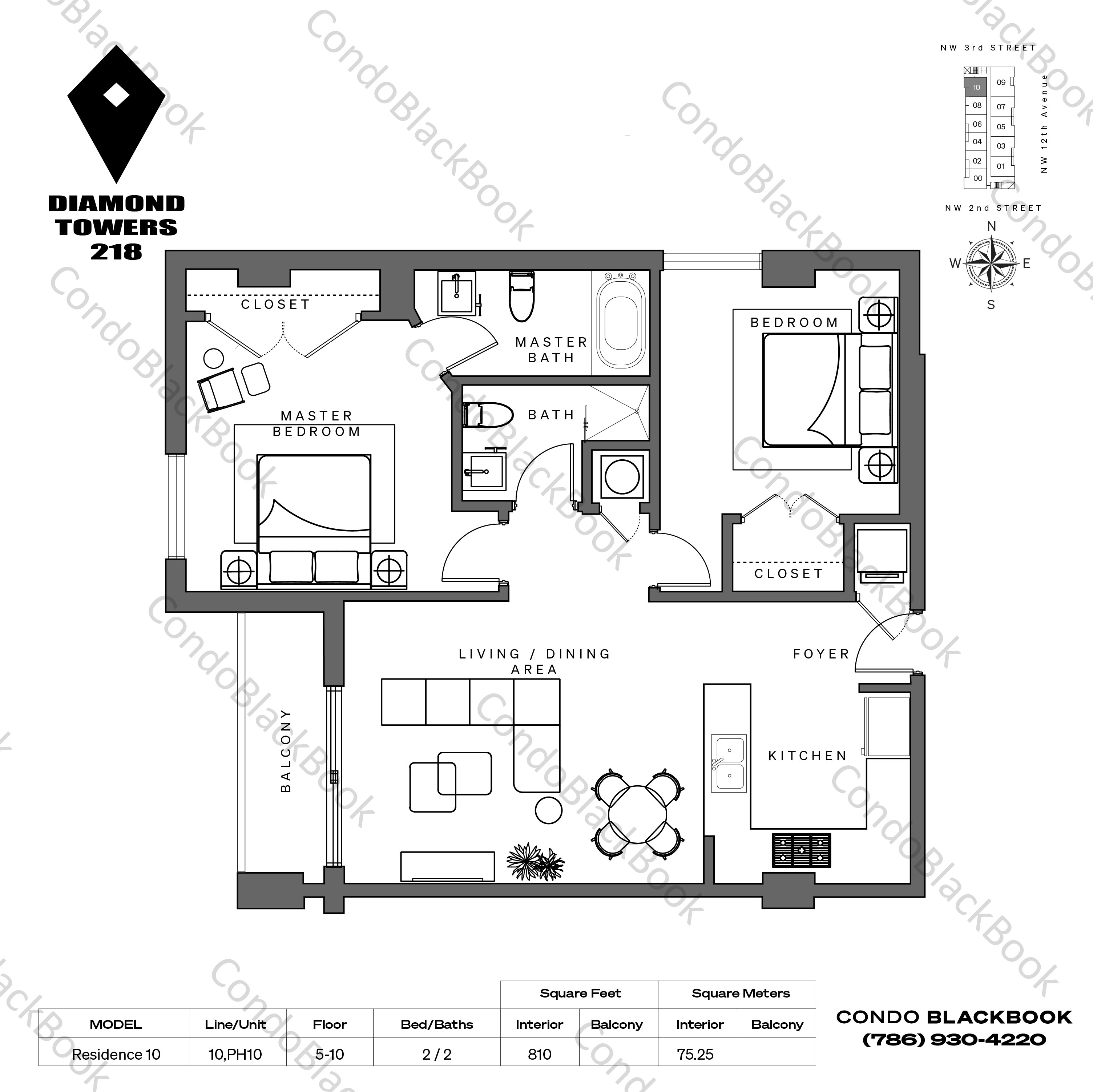 Diamond Tower Unit #1010 Condo in Downtown Miami - Miami Condos ...